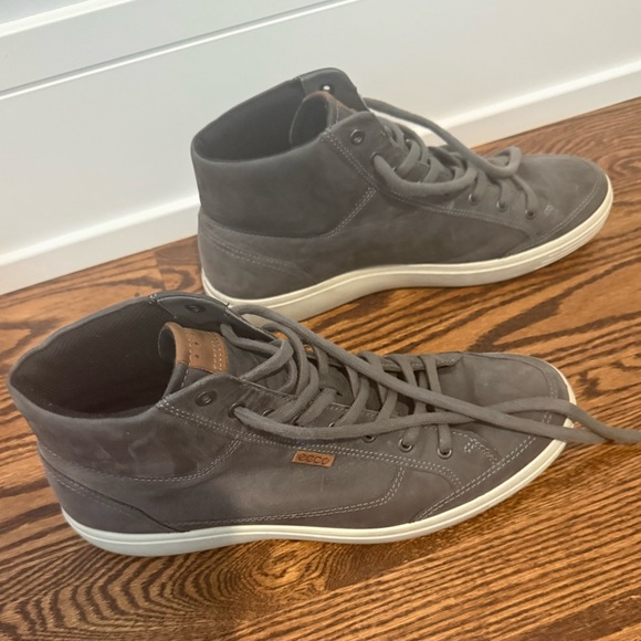 Ecco | Shoes | Mens Ecco Soft High Top Suede Sneakers Lace Up Shoes ...